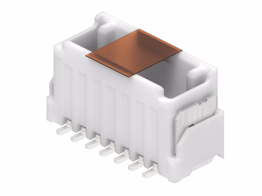 Micro-One Wire-to-Board Header, Vertical, 2.00mm Pitch, Single Row, Glow-Wire Capable, Surface Mount, 4 Circuits, Tin-Bismuth Plating, Natural, with Potting Capability, with Cover Tape