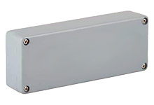 Enclosure, Die-cast Aluminum, S-8100 Series, without External Mounting Flanges, 122 x 120 x 80mm Outside Dimensions, Sandblasted