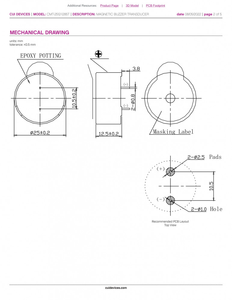 CMT-2512-1285T datasheet page 2