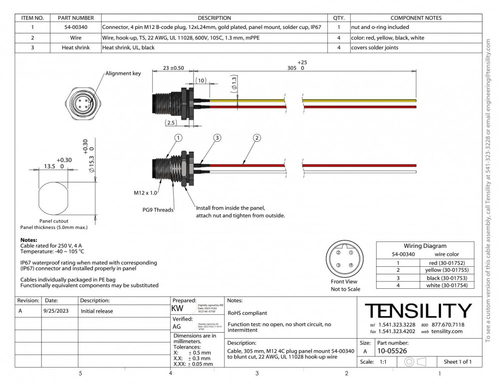 Tensility International 10-05526 product drawing