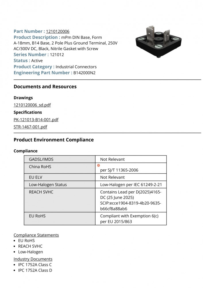 Molex STR-1467 technical document, page 1