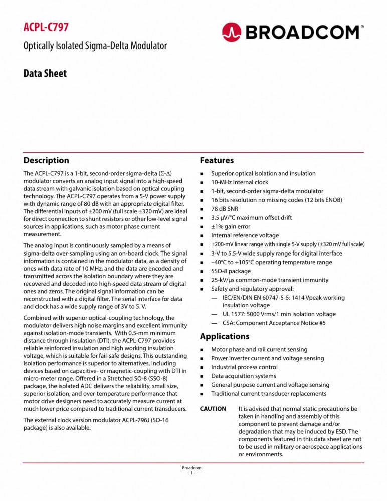 ACPL-C797 datasheet page 1