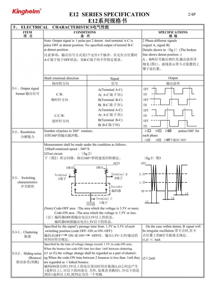 E12 series specification page 3