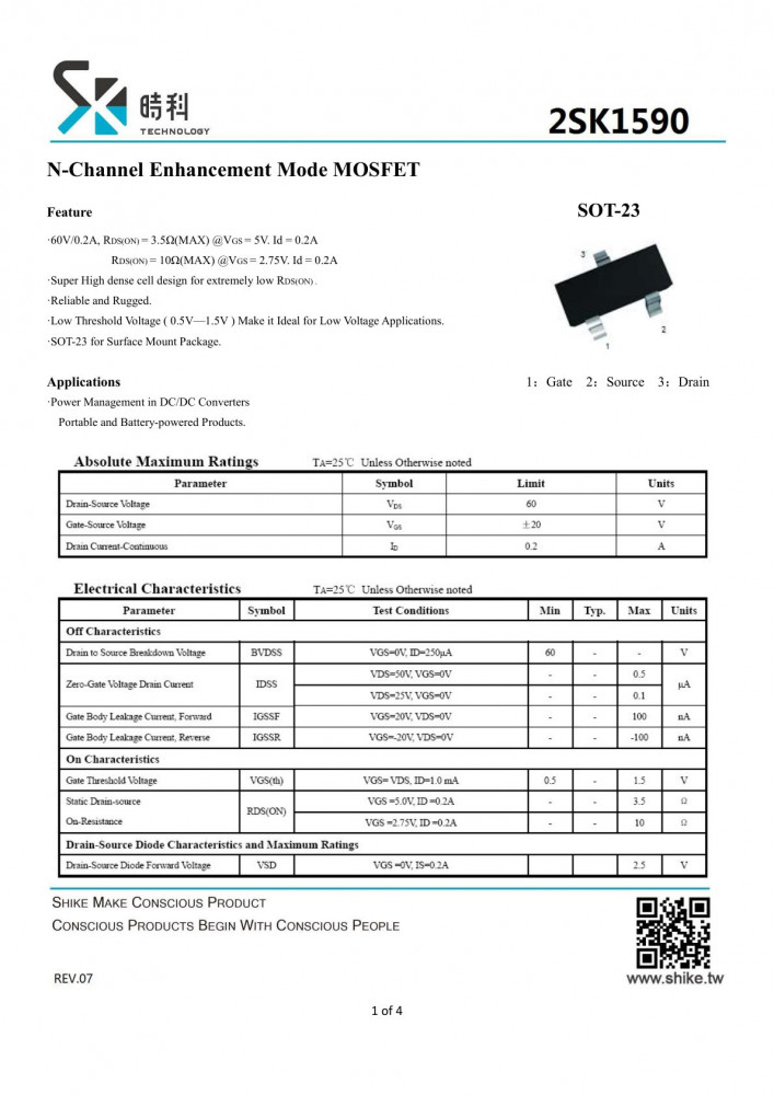 2SK1590 datasheet page 1