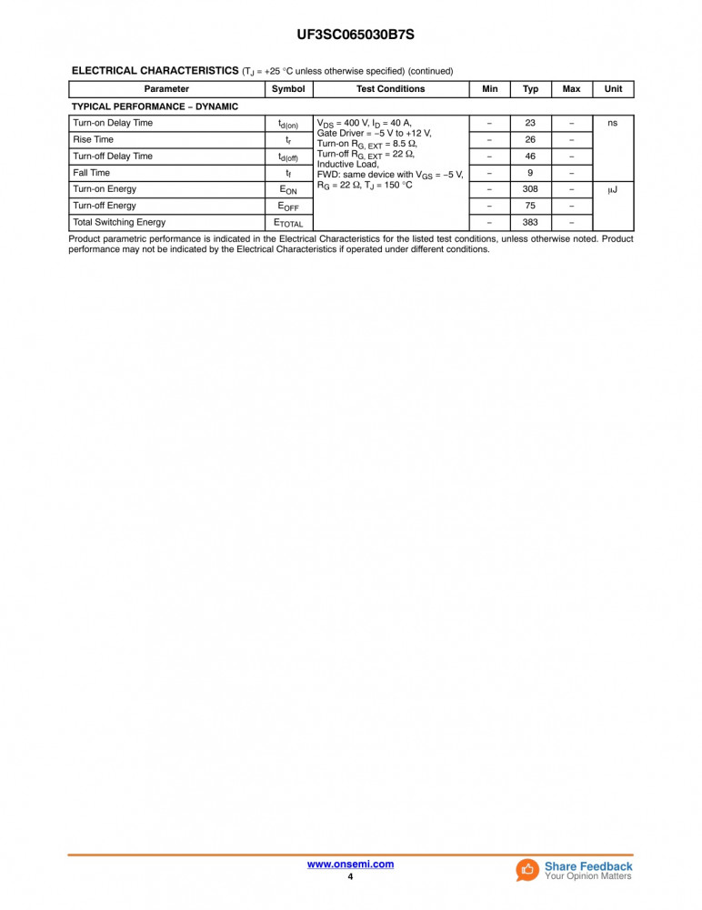 UF3SC065030B7S technical document page 4