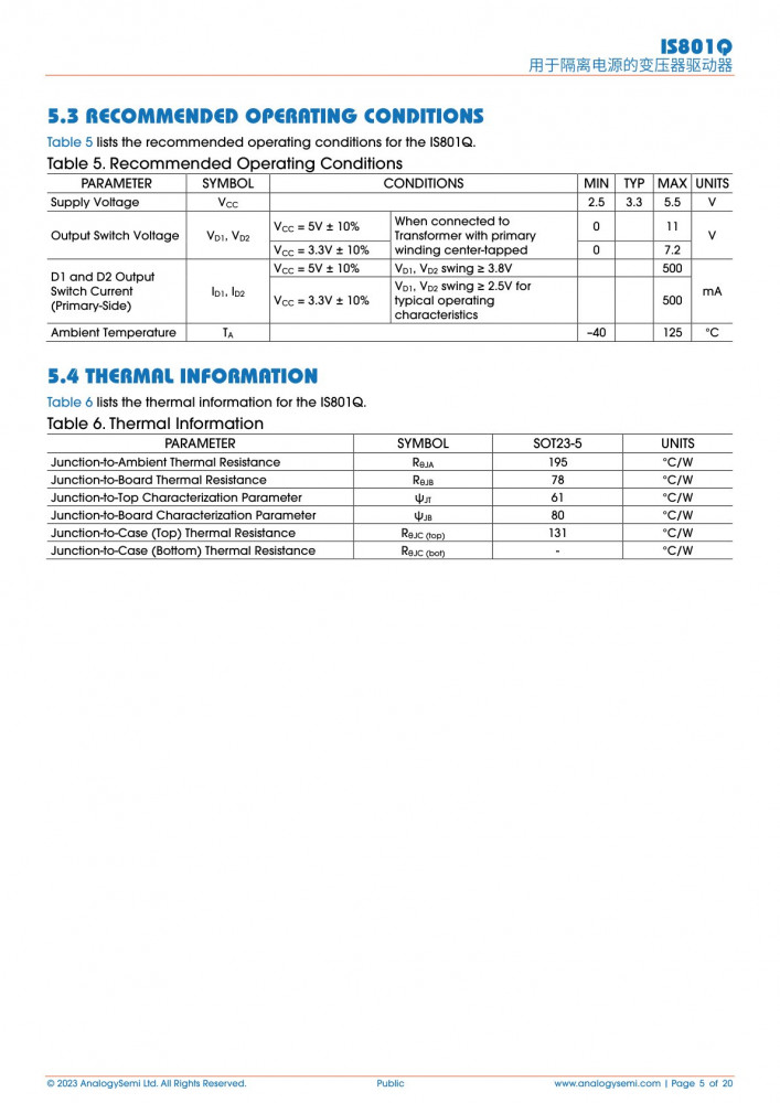 IS801QBSOT235 datasheet page 5