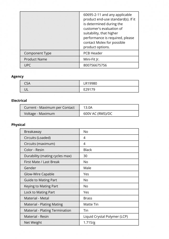 MOLEX 462070004 technical document image, page 3