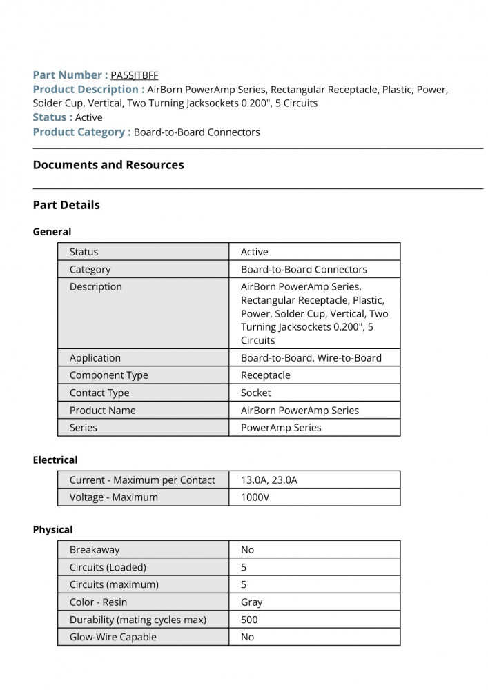 PA5SJTBFF technical document image, page 1