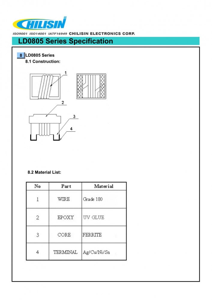 Chilisin LD0805 specification page 4