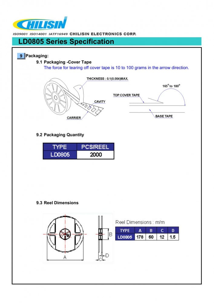 Chilisin LD0805 specification page 5