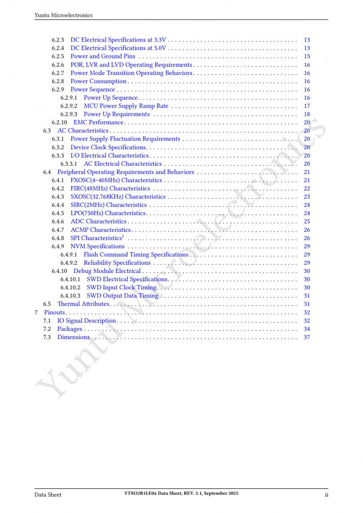 YTM32B1LE0x datasheet page 4