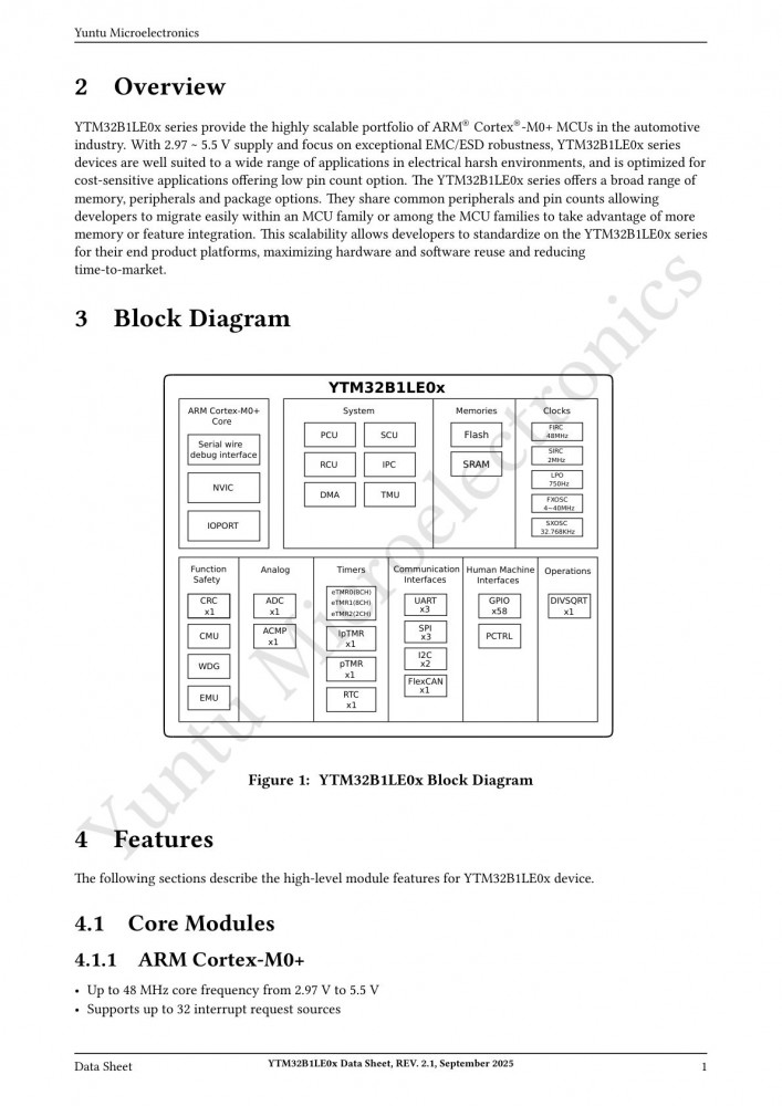 YTM32B1LE0x datasheet page 5