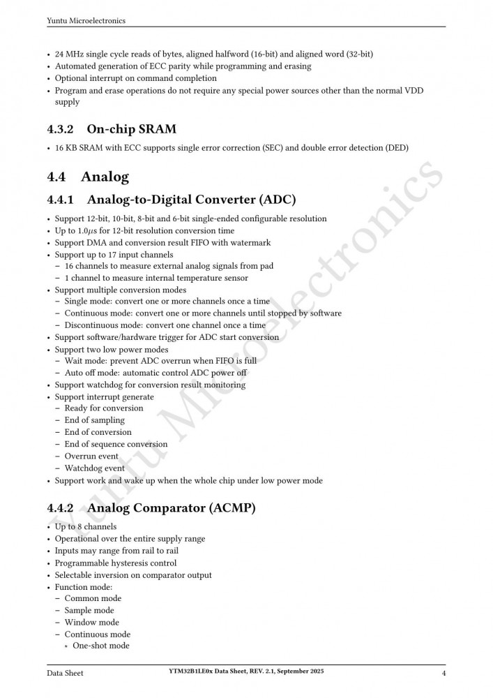 YTM32B1LE0x datasheet page 8
