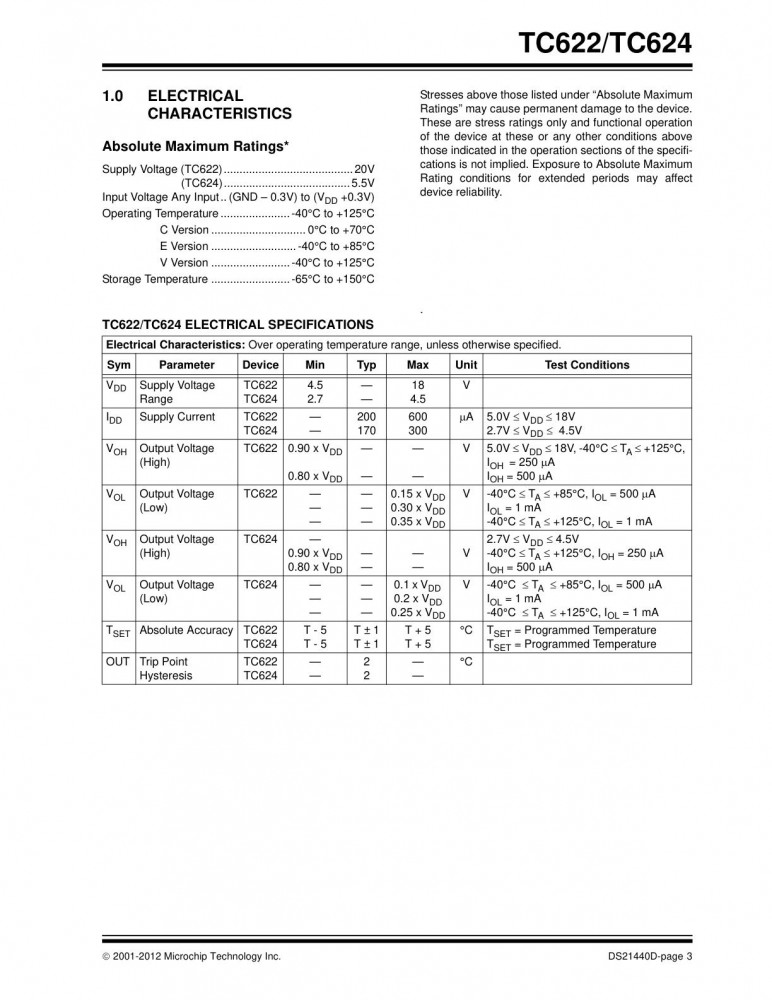TC622 datasheet page 3