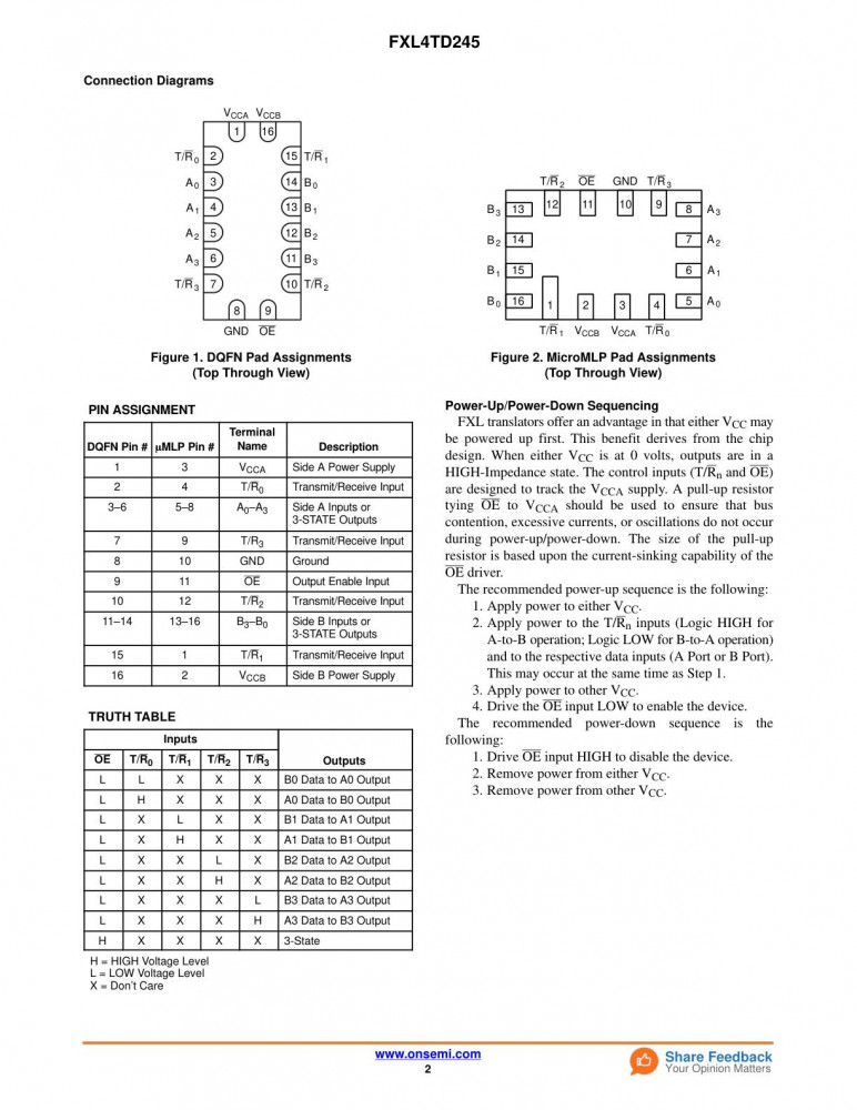 FXL4TD245 datasheet page 2