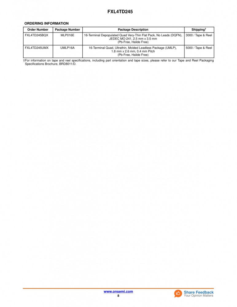 FXL4TD245 datasheet page 8