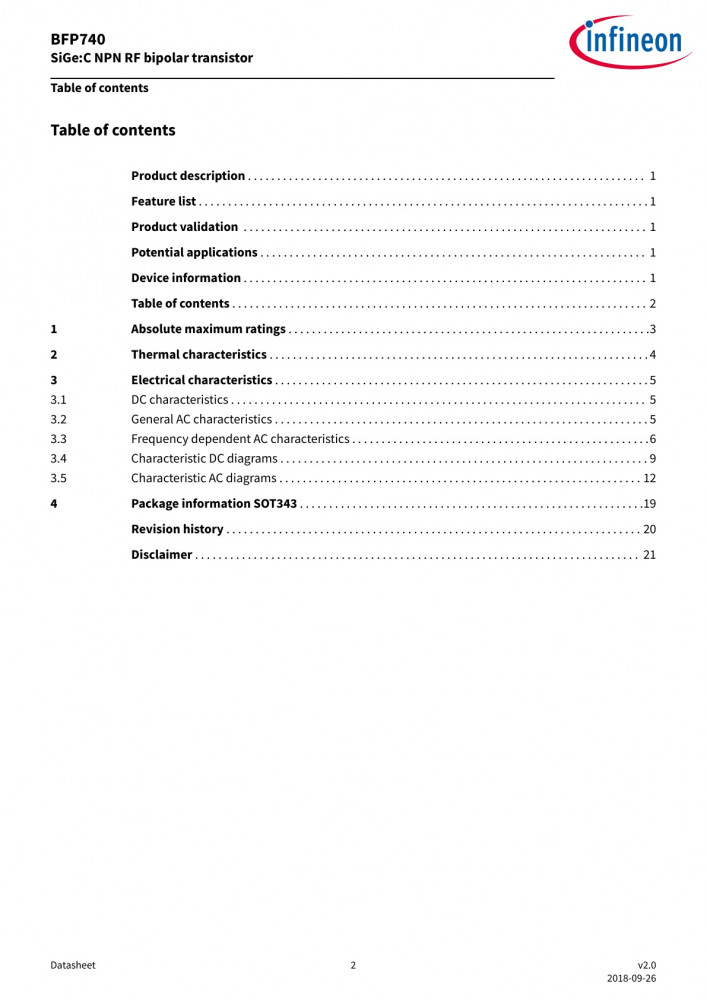 BFP740 datasheet page 2
