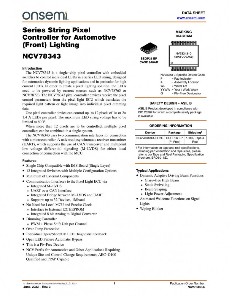 NCV78343 datasheet page 1