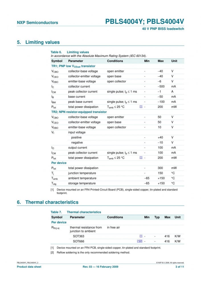 PBLS4004Y datasheet page 4