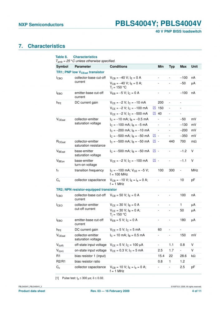 PBLS4004Y datasheet page 5