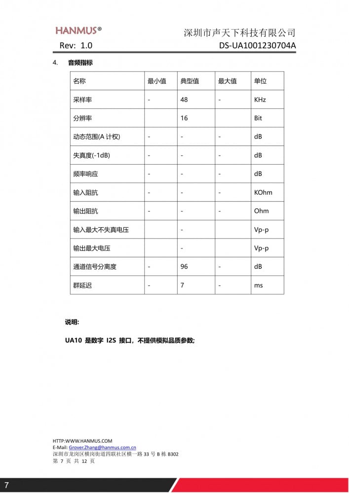 UA10 datasheet page 7