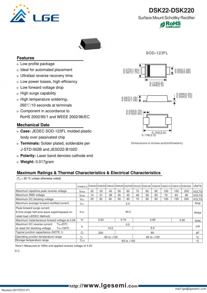 LGE DSK24 datasheet page 1