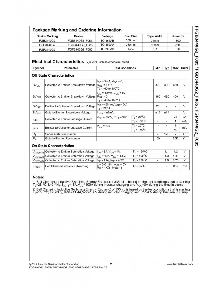 FGD3440G2-F085 datasheet page 2