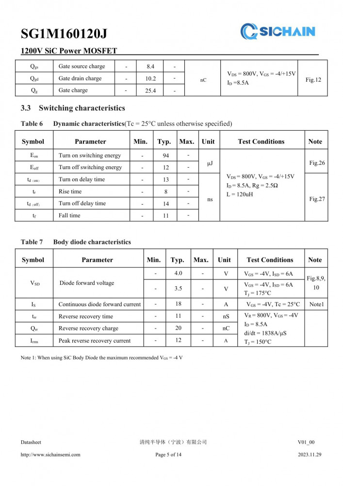 SG1M160120J datasheet page 5