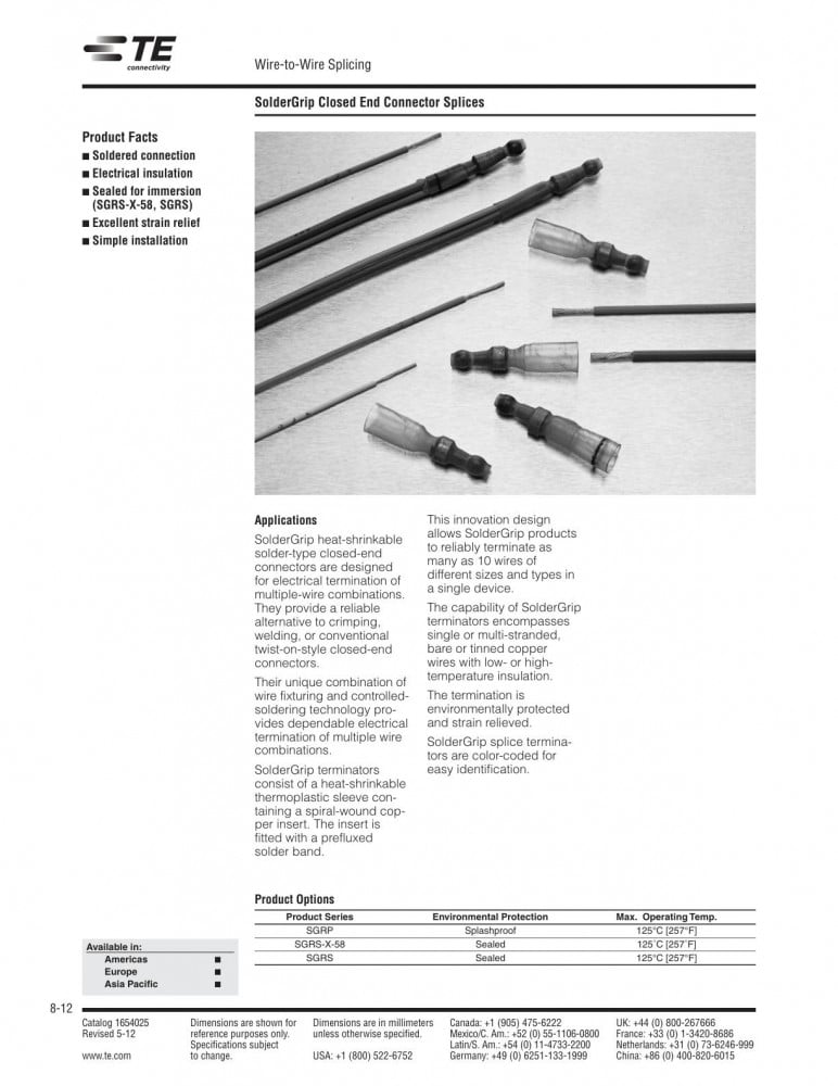 TE Connectivity SolderGrip documentation page 1