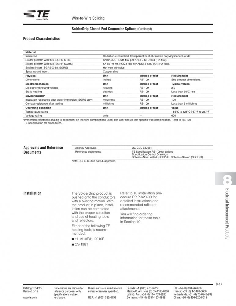 TE Connectivity SolderGrip documentation page 6