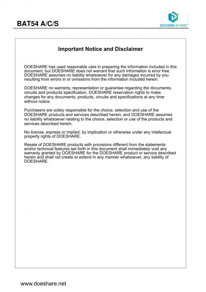 Doeshare BAT54 datasheet page 3