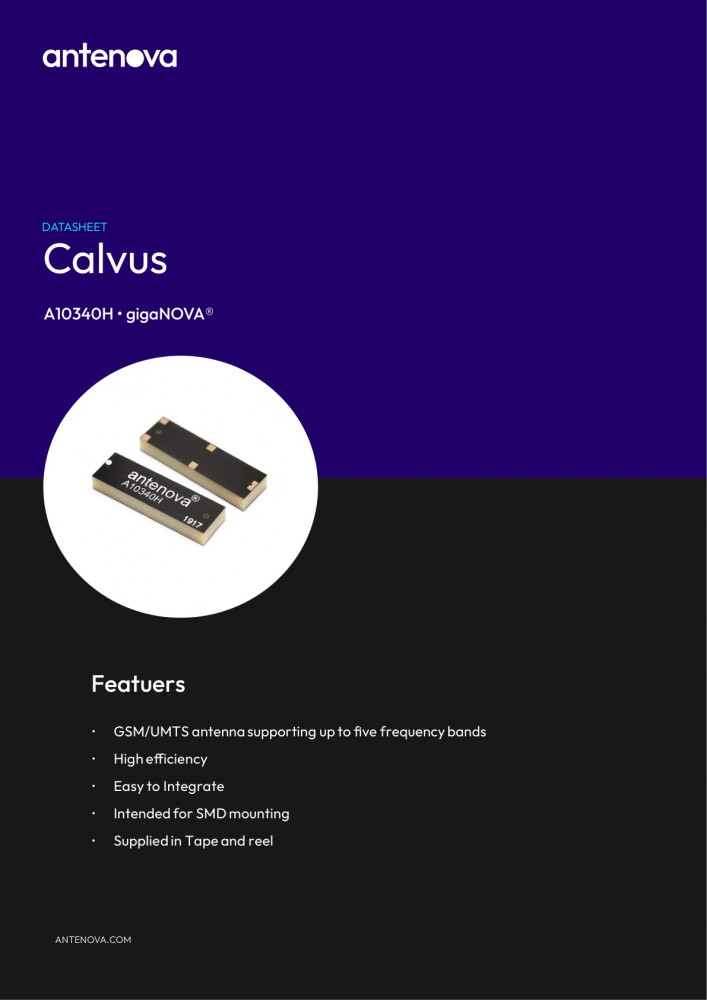 Calvus A10340H datasheet page 1