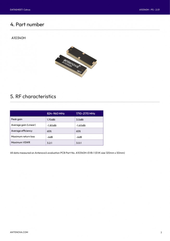 Calvus A10340H datasheet page 3