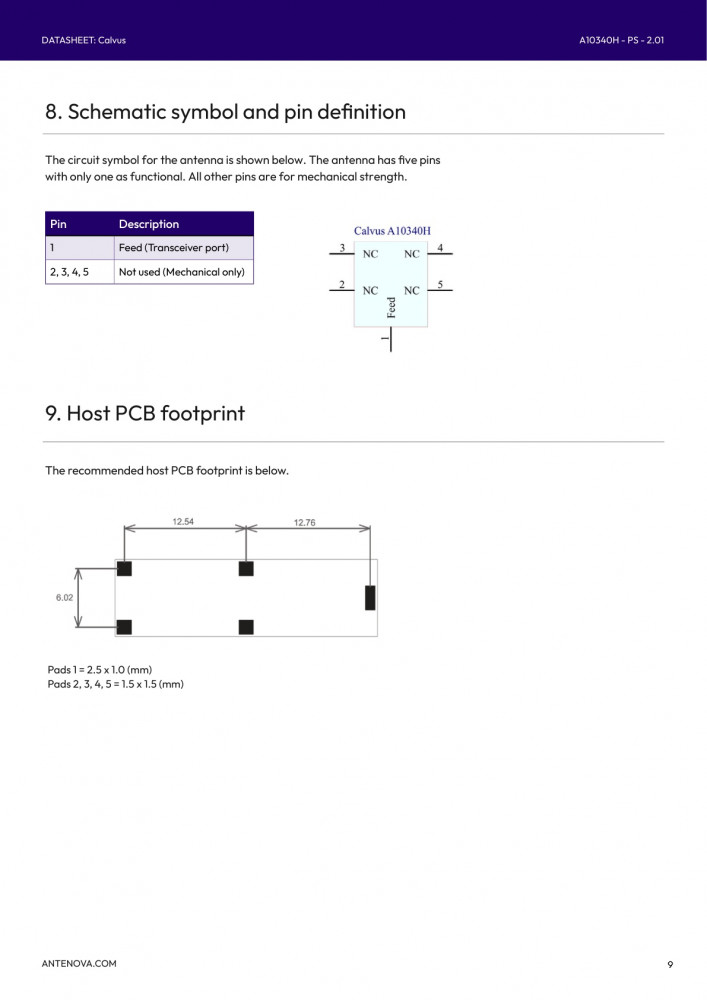 Calvus A10340H datasheet page 9