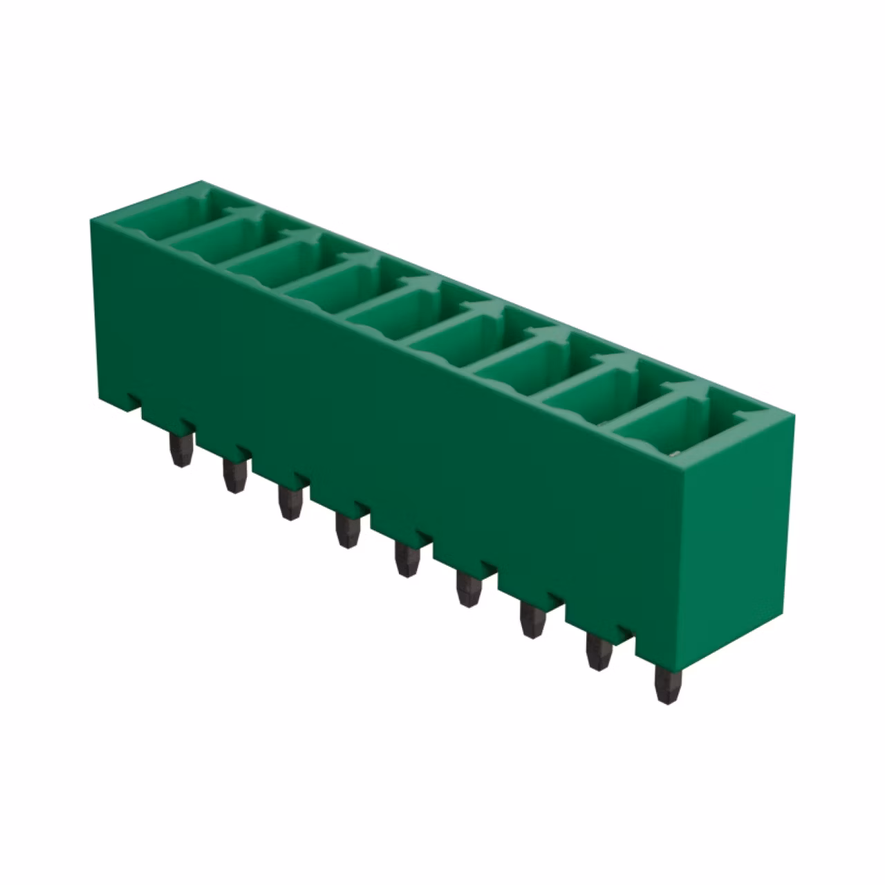 3.81mm Pitch Eurostyle Vertical PCB Header, Green Housing, 9 Circuits for sale