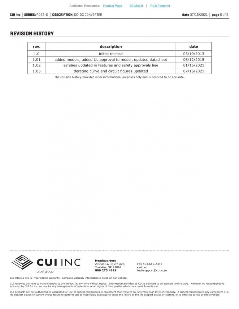 CUI PQB3-D series datasheet page 6