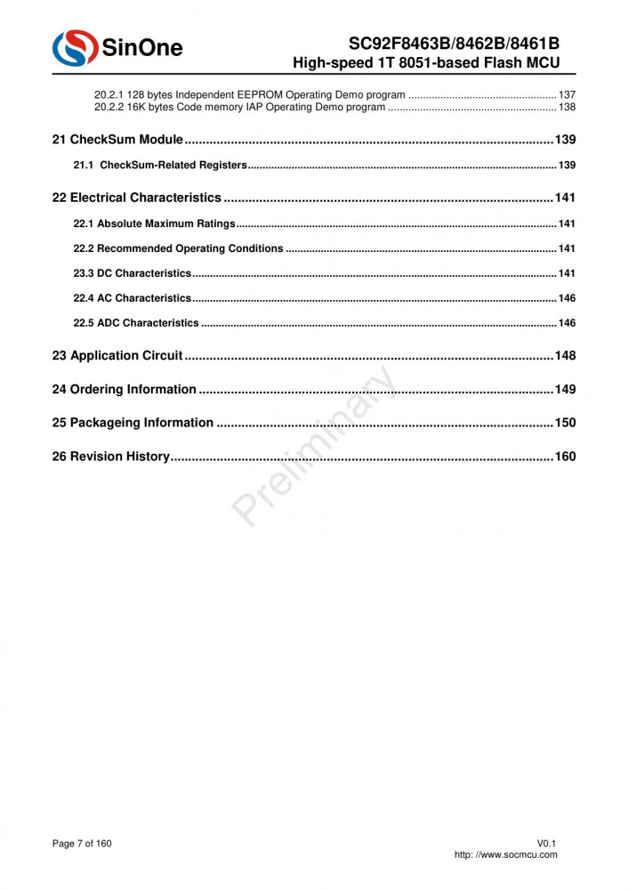 SC92F8463B technical document page 7