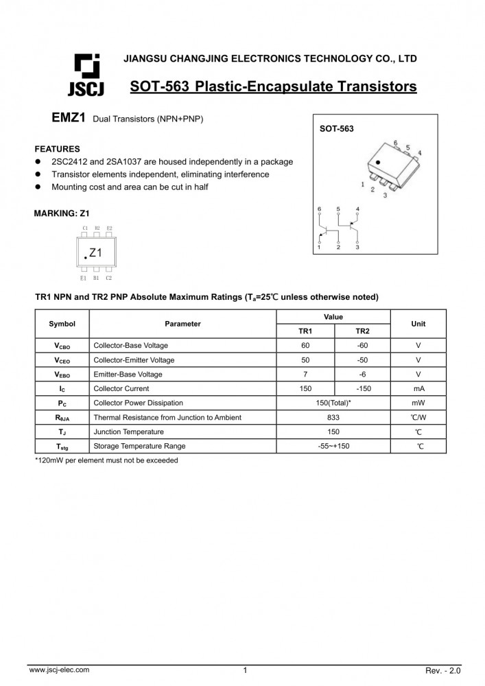 EMZ1 datasheet page 1