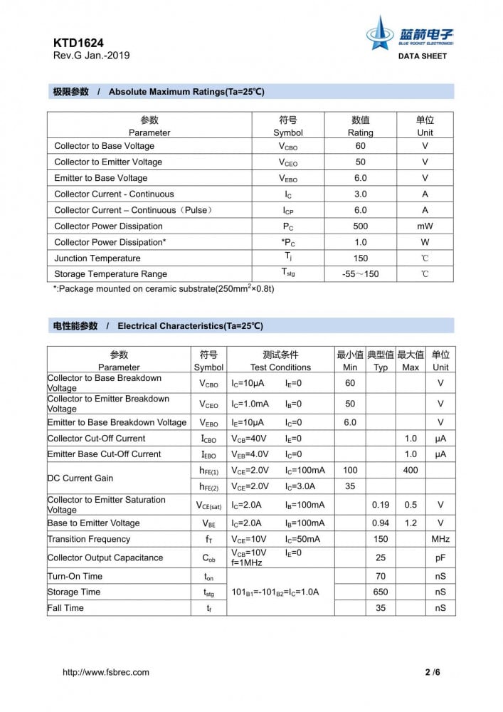 KTD1624-C datasheet page 2