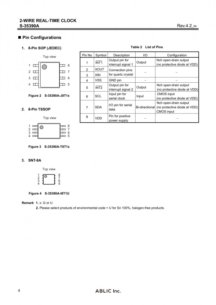 S-35390A datasheet page 4