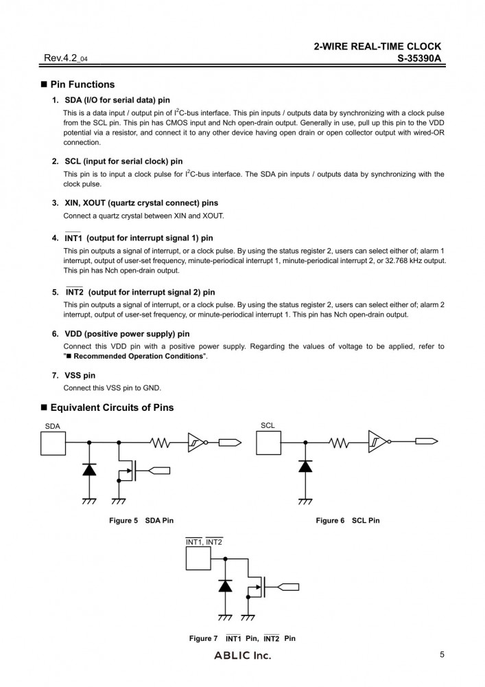 S-35390A datasheet page 5