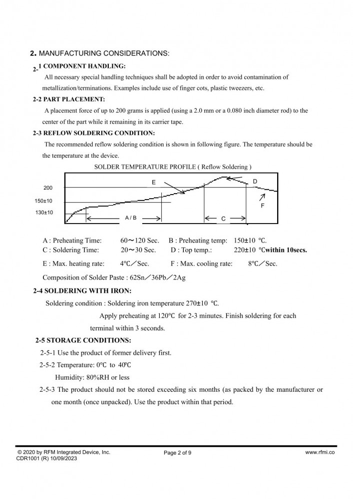 CDR1001 technical document page 2