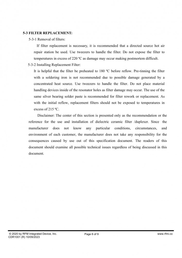 CDR1001 technical document page 6