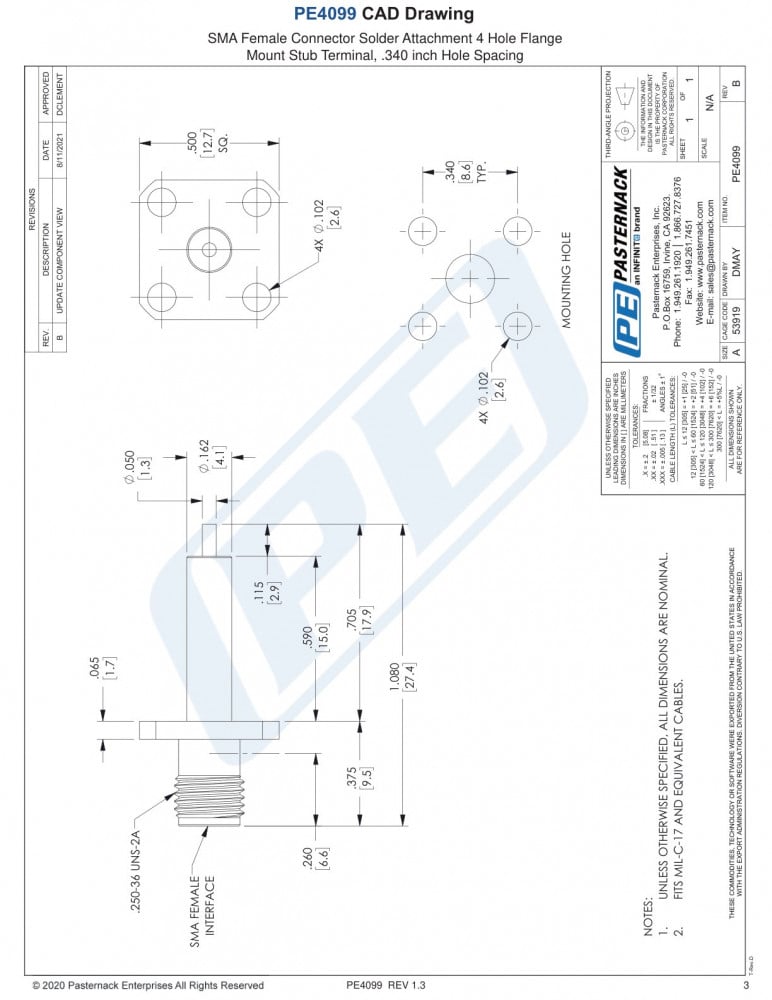 PE4099 technical datasheet page 3