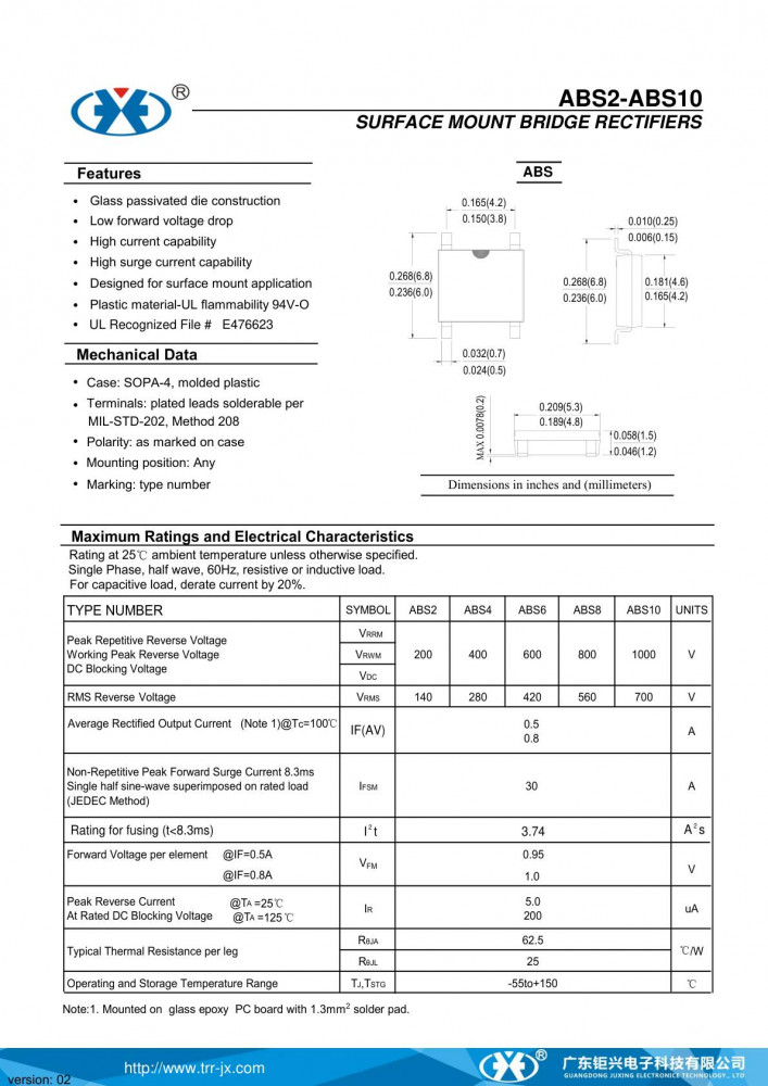 JUXING ABS10-46 datasheet page 1