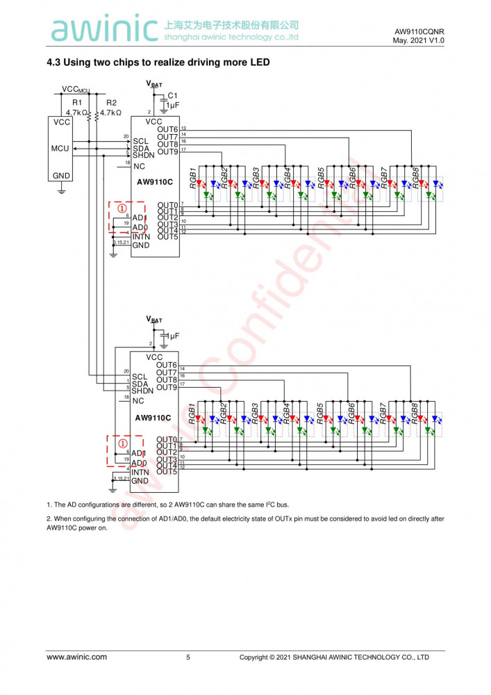 AW9110CQNR technical document page 5