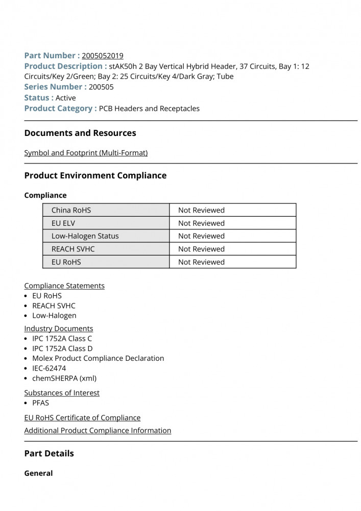 Technical document image 1 for MOLEX 2005052019