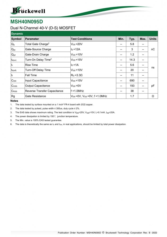 MSH40N095D datasheet page 3
