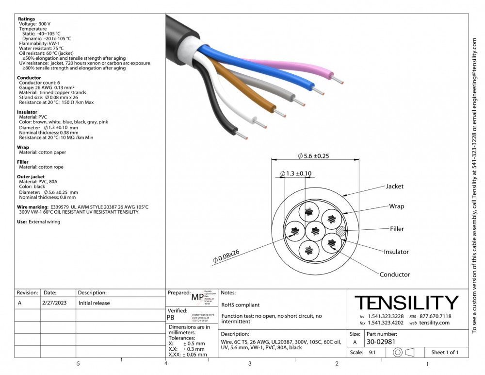 Tensility 30-02981 product drawing