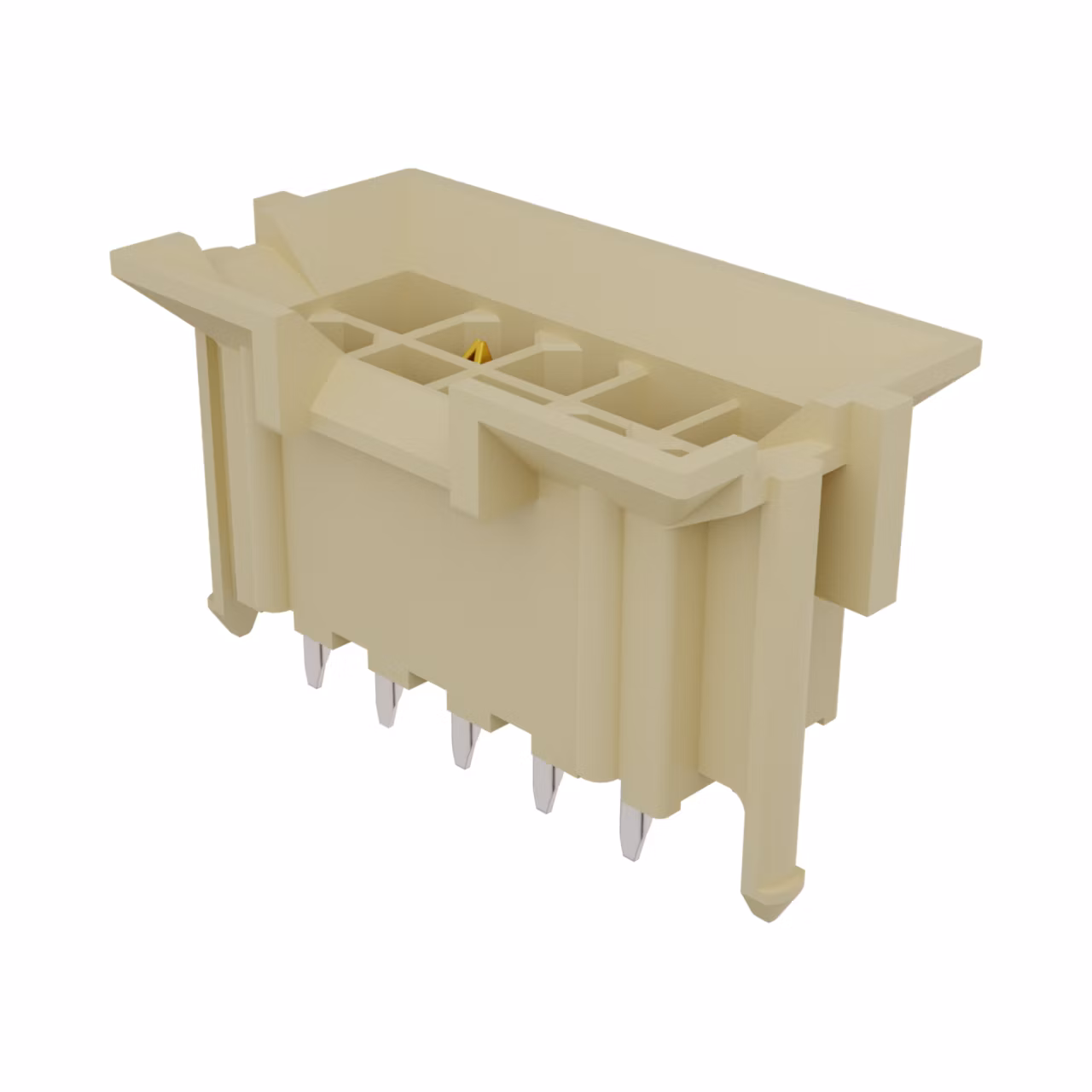 Mini-Fit BMI First Mate / Last Break Header, 4.20mm Pitch, Dual Row, Vertical, 10 Circuits, Nylon 6/6 94V-0, Natural, Gold (Au) Plating, with Mounting Pegs for sale